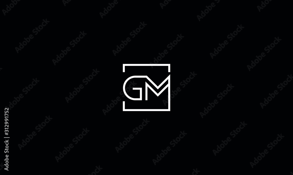 Alphabet letters monogram icon logo GM Stock Vector | Adobe Stock