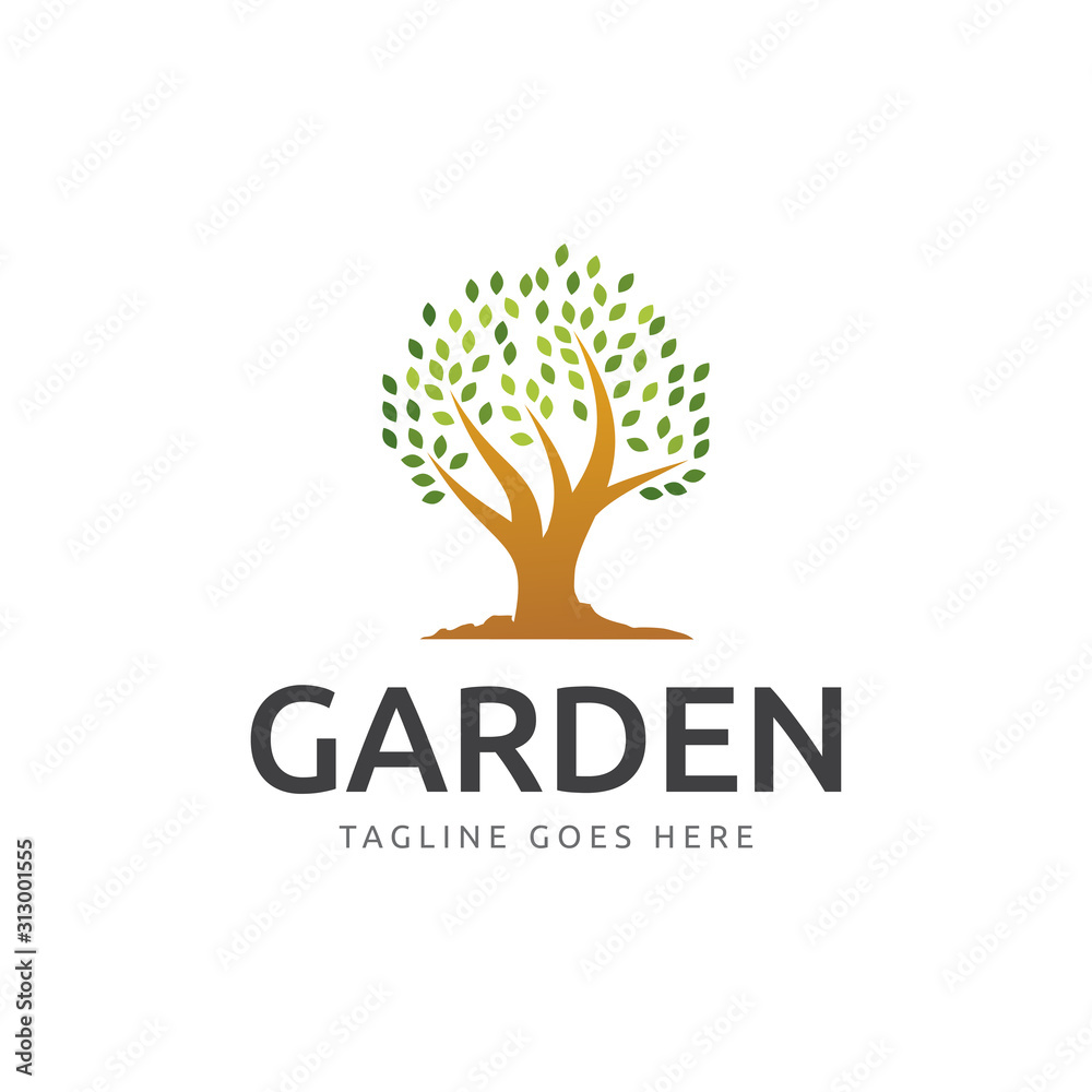 tree garden nature logo icon vector template Stock Vector | Adobe Stock