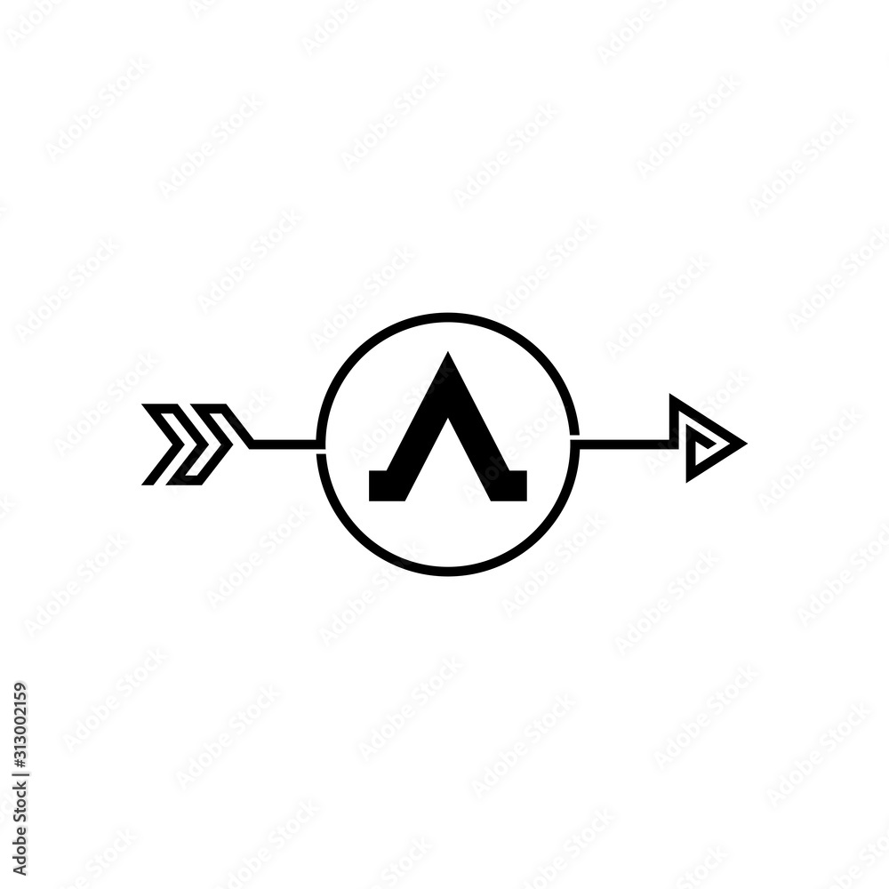 Arrow letter A logo design. Minimalist line art arrows/arrowhead logo ...