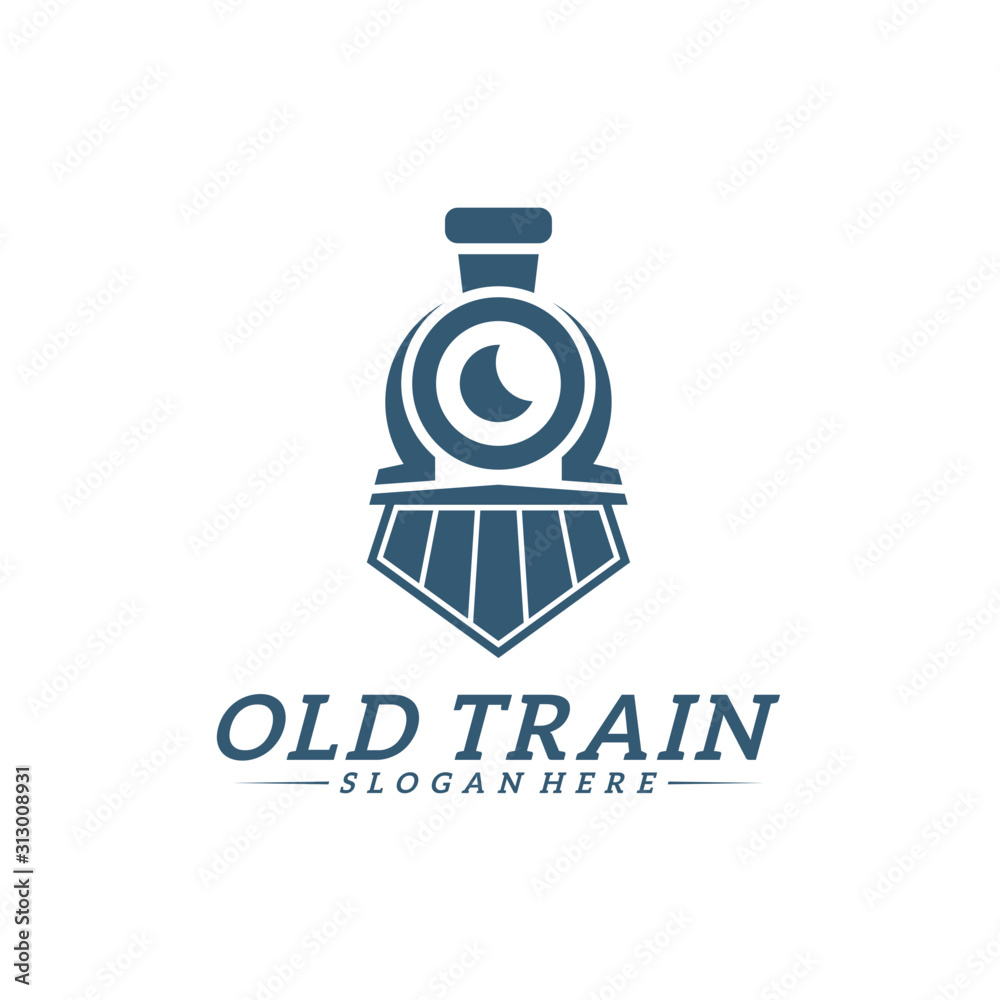 Classic train logo concept, Locomotive logo design vector template ...