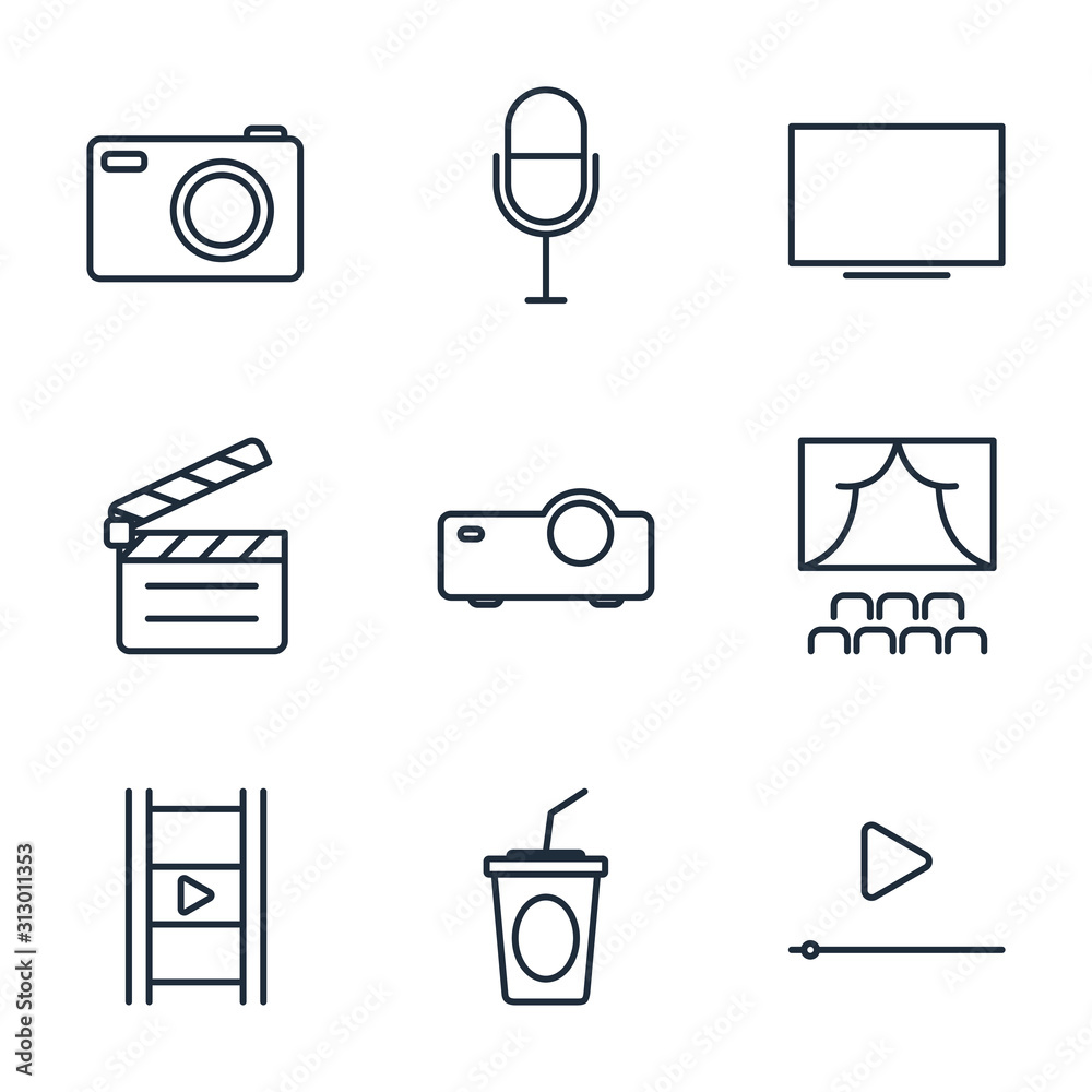 Set Entertainment icon template color editable. Event pack symbol ...