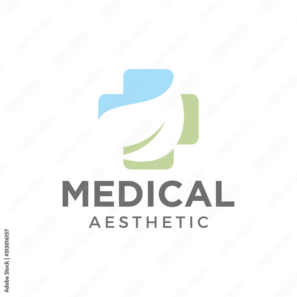 medical plus aesthetic logo icon vector template Stock Vector | Adobe Stock