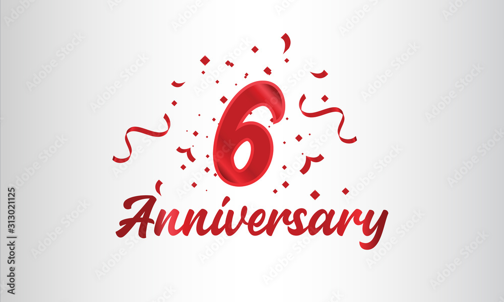 Anniversary celebration background. with the 6th number in gold and ...