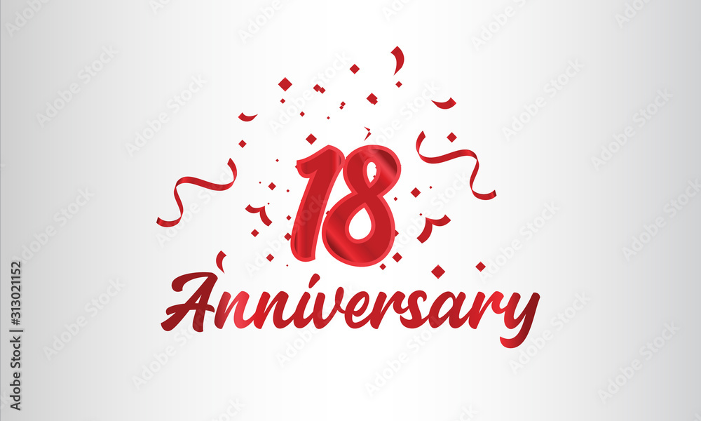 Anniversary celebration background. with the 18th number in gold and ...