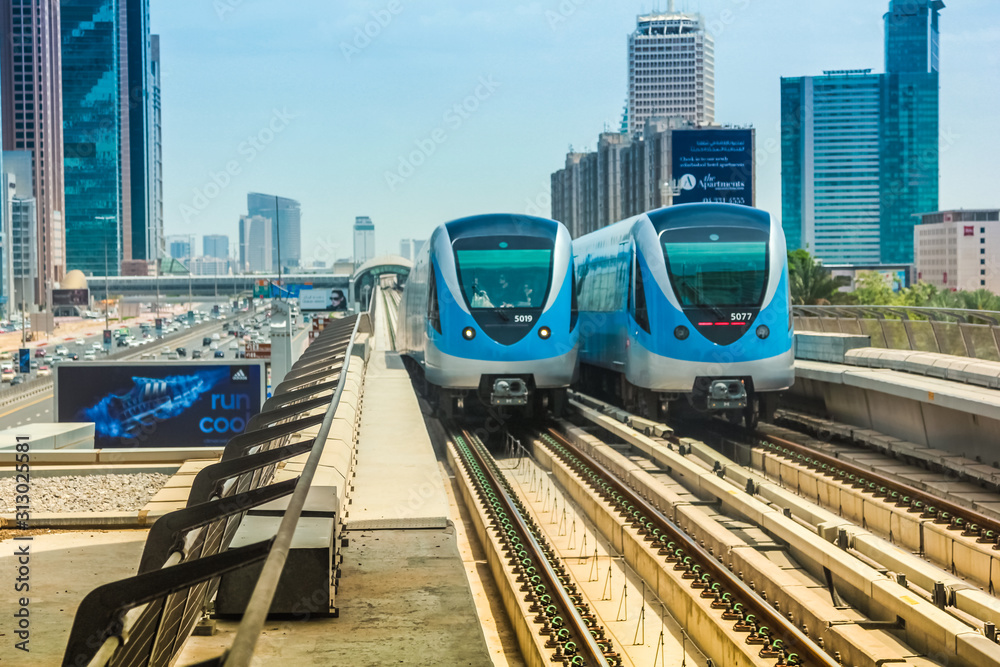 Dubai, United Arab Emirates - May 1, 2013: Dubai Metro the worlds ...