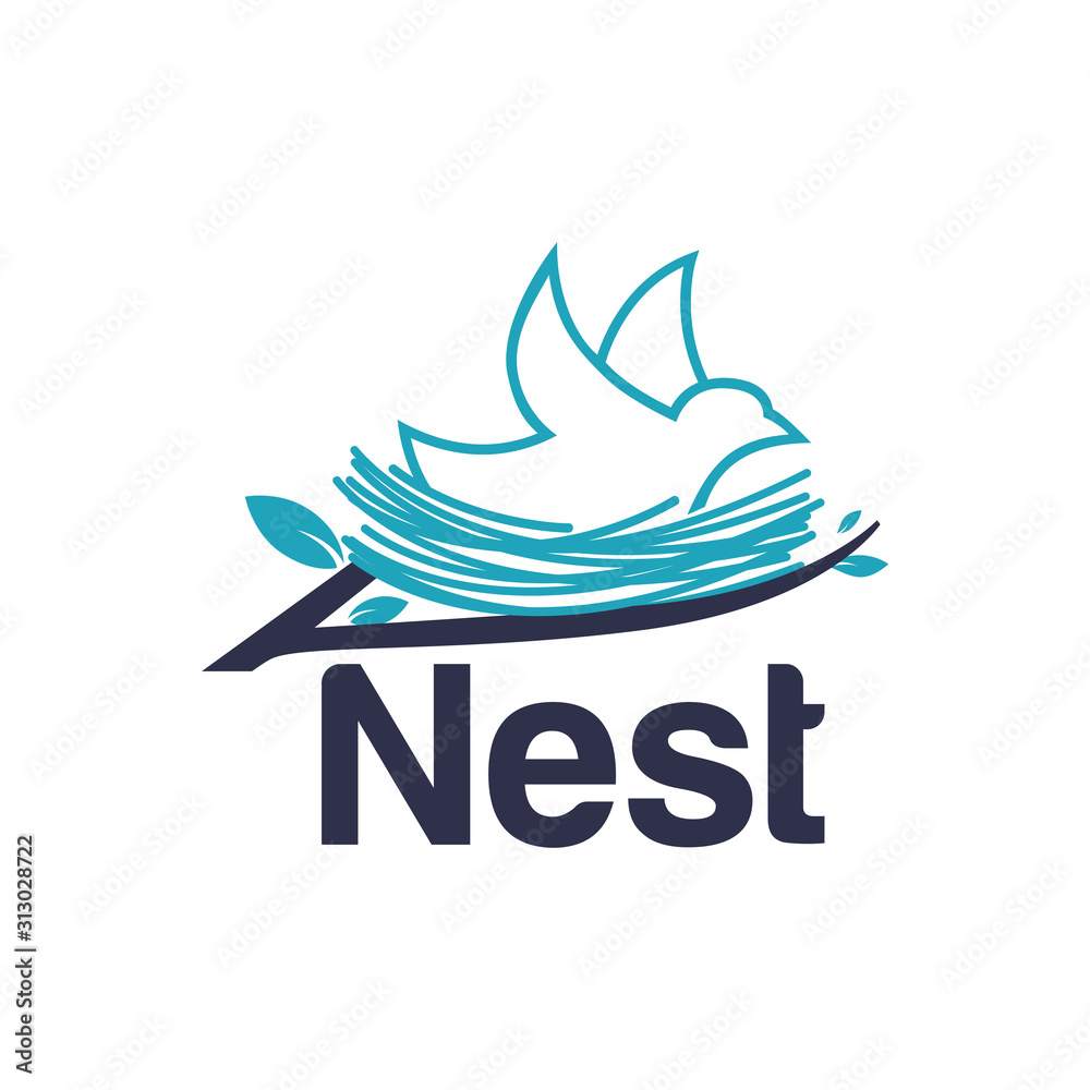 Nest Logo Design Vector for Icon and factory Logo Stock Vector | Adobe ...