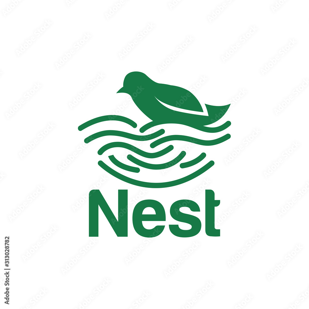 Nest Logo Design Vector for Icon and factory Logo เวกเตอร์สต็อก | Adobe ...