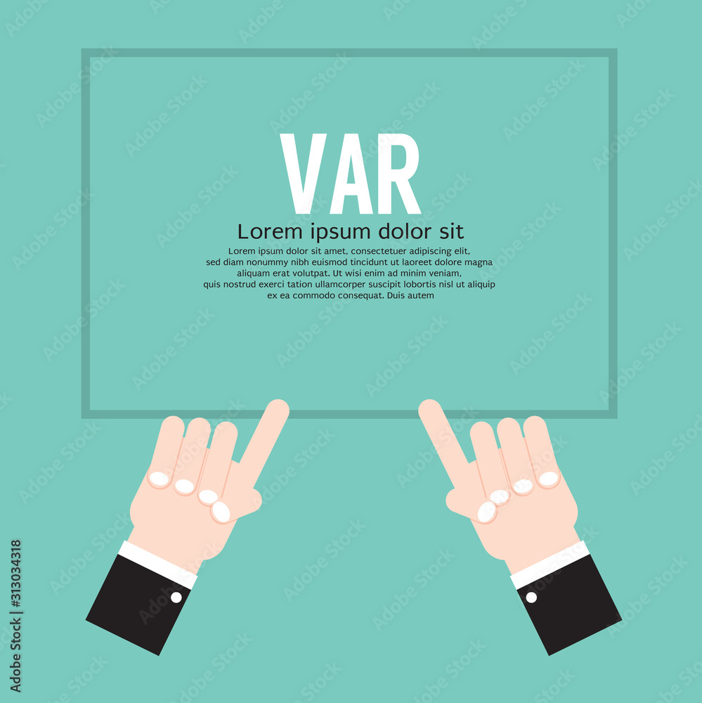 VAR or Video Assistant Referee Football Referee Shows Hands Sign Vector ...