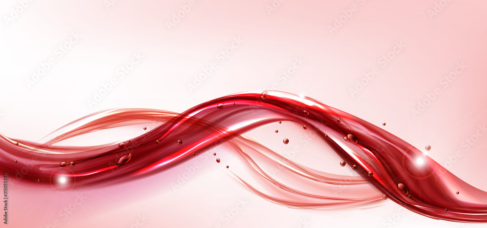 Red flowing liquid splash realistic vector illustration Stock Vector ...