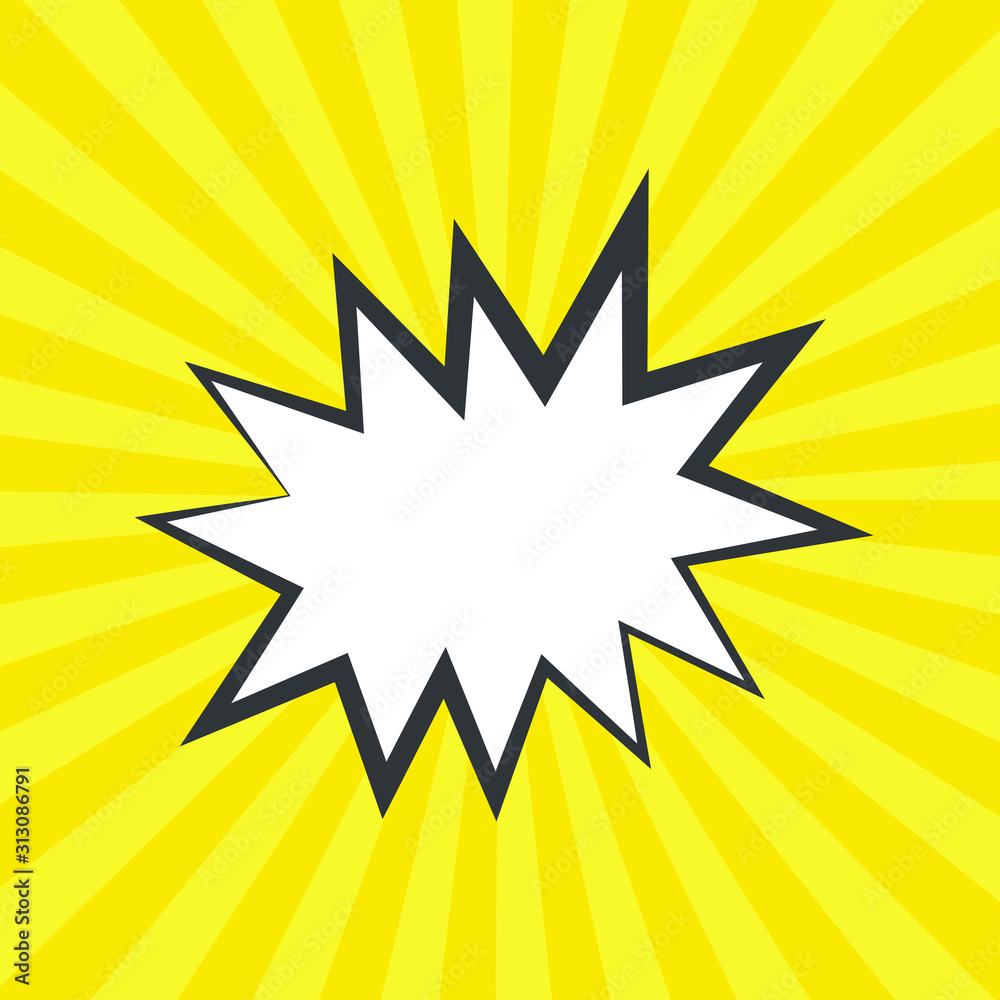 Comic explosion bubble, comic speech bubble blank template with pop art ...