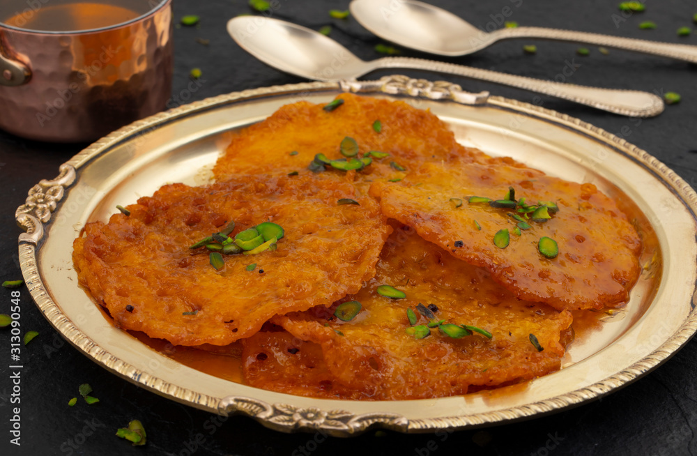 Indian Traditional Popular Sweet Food Malpua or Amalu Are Small Sweet ...