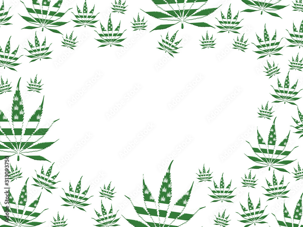 USA marijuana leaf border isolated over white Stock Illustration ...
