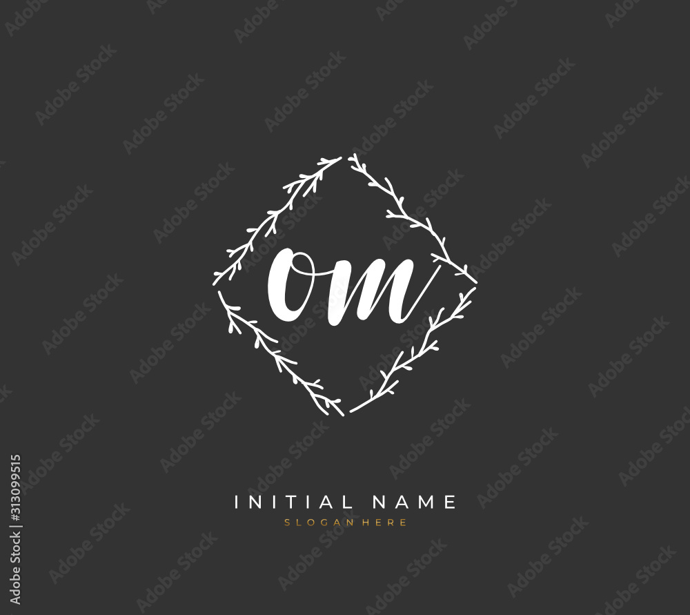 Handwritten letter O M OM for identity and logo. Vector logo template ...