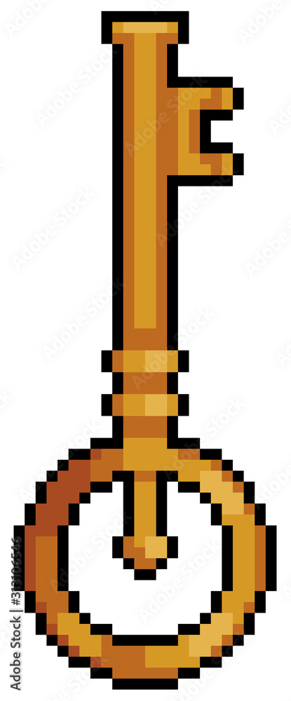Pixel art key icon set 8bit white background Stock Illustration | Adobe ...