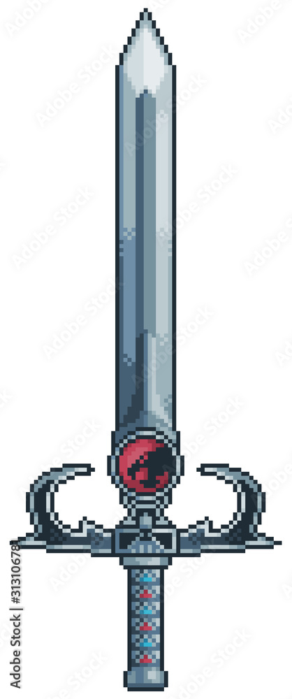Pixel art sword 8bit game item Stock Illustration | Adobe Stock