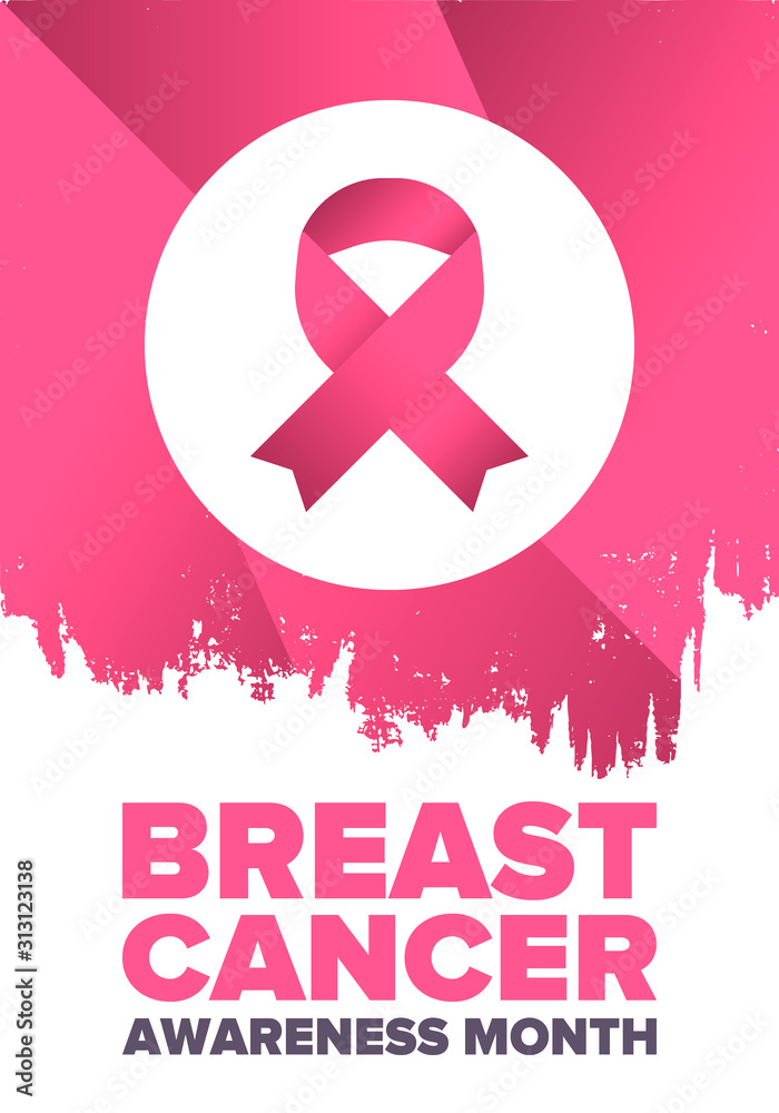 Breast Cancer Awareness Month. Pink october. Pink ribbon. Woman ...