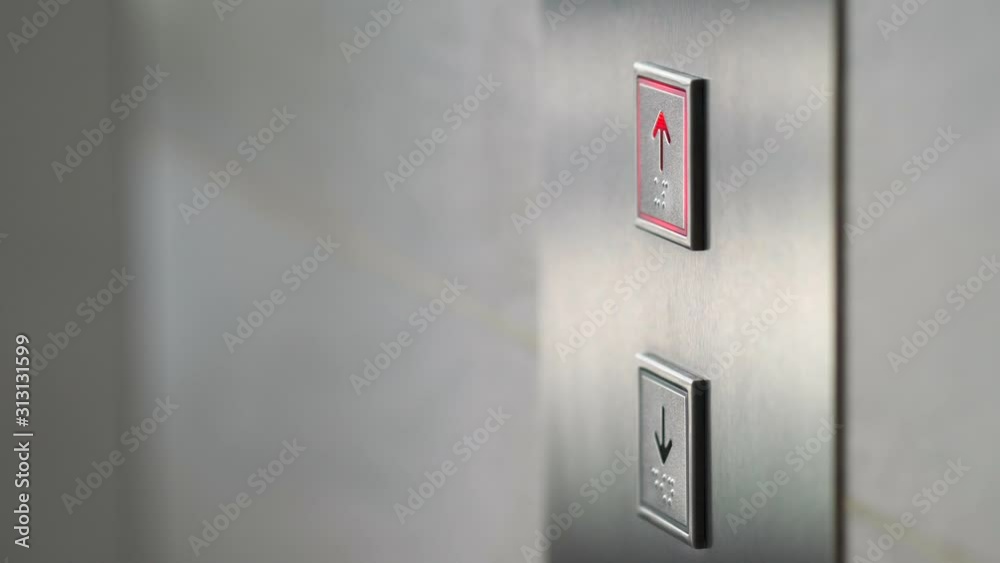 Man Pushing Elevator Button in Modern Building. Male Finger Pressing ...