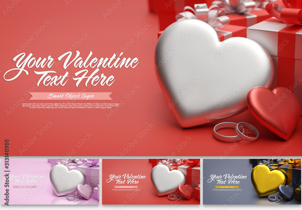 Valentine's Day Mockup Stock Template | Adobe Stock