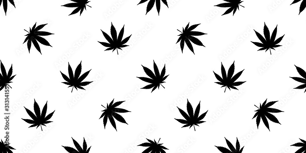Weed seamless pattern Marijuana vector cannabis leaf repeat wallpaper ...