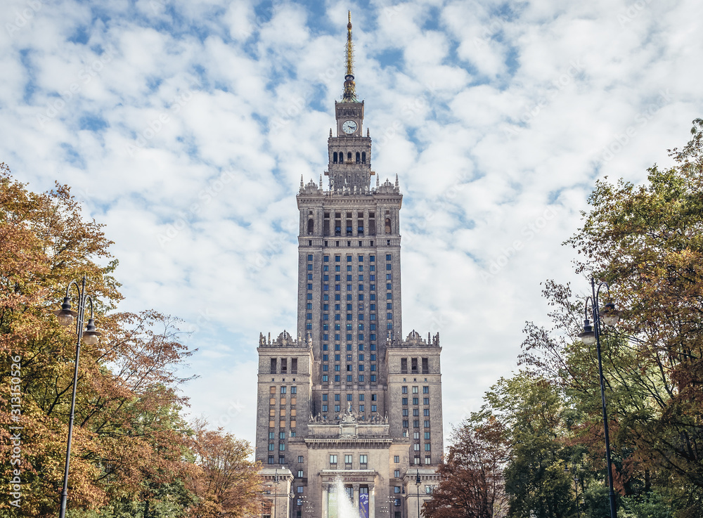 Stockfoto Warsaw, Poland - August 7, 2019: View from Swietokrzyska ...