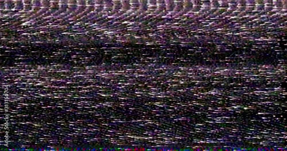 Bad tracking VHS noise effect. Noise on Television disturbing tracking ...