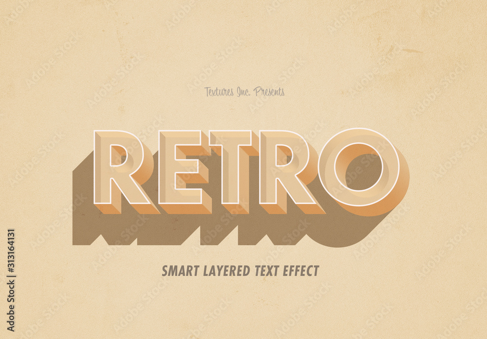 Orange Retro Text Effect Stock Template | Adobe Stock