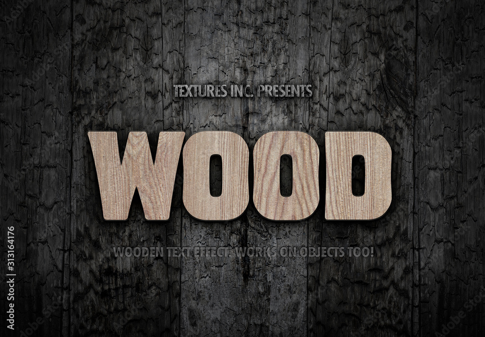 Wood Grain Text Effect Stock Template | Adobe Stock