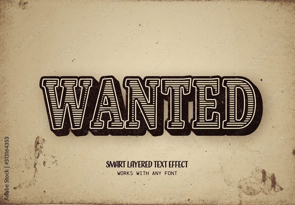 Western Style Text Effect Stock Template | Adobe Stock