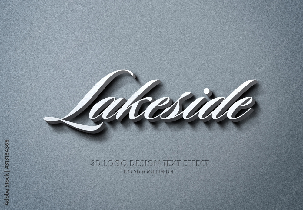 3D Cursive Text Effect Stock Template | Adobe Stock
