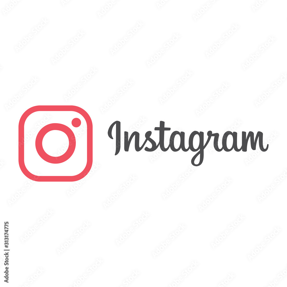 Instagram logotype camera icon, new colourful logo on pc screen ...