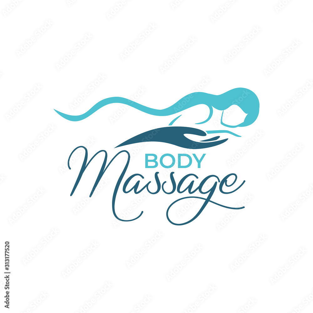 Body massage logo vector illustration vector de Stock | Adobe Stock