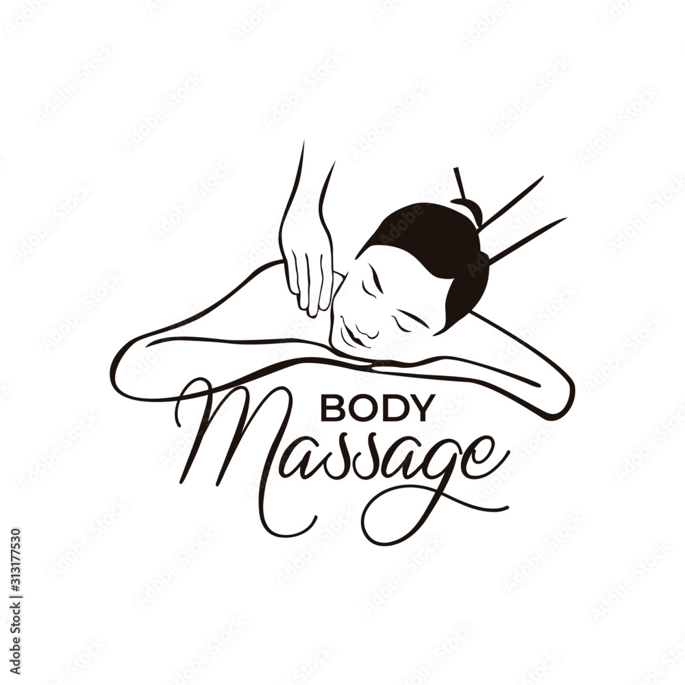 Body massage logo vector illustration Stock Vector | Adobe Stock
