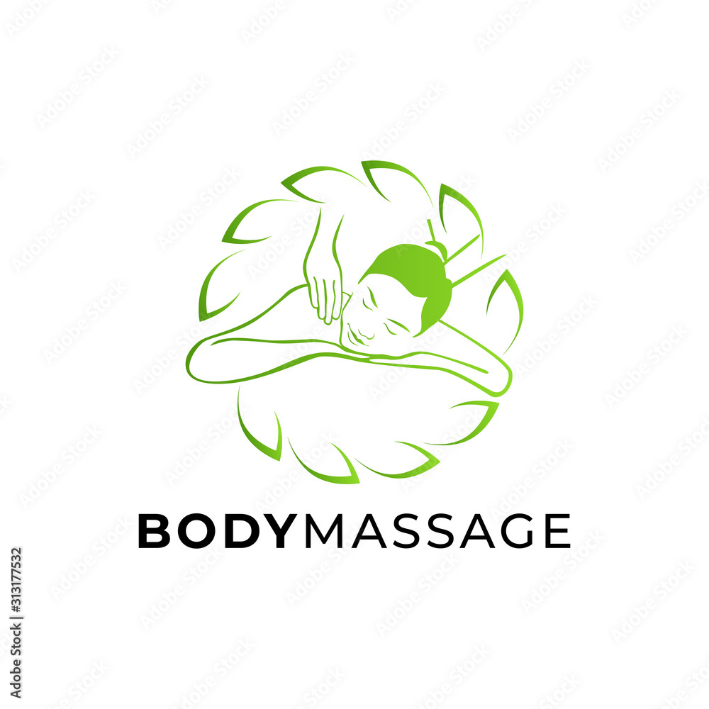 Body massage logo vector illustration Stock Vector | Adobe Stock