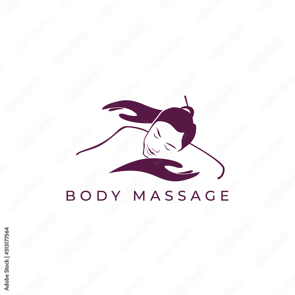 Body massage logo vector illustration Stock Vector | Adobe Stock
