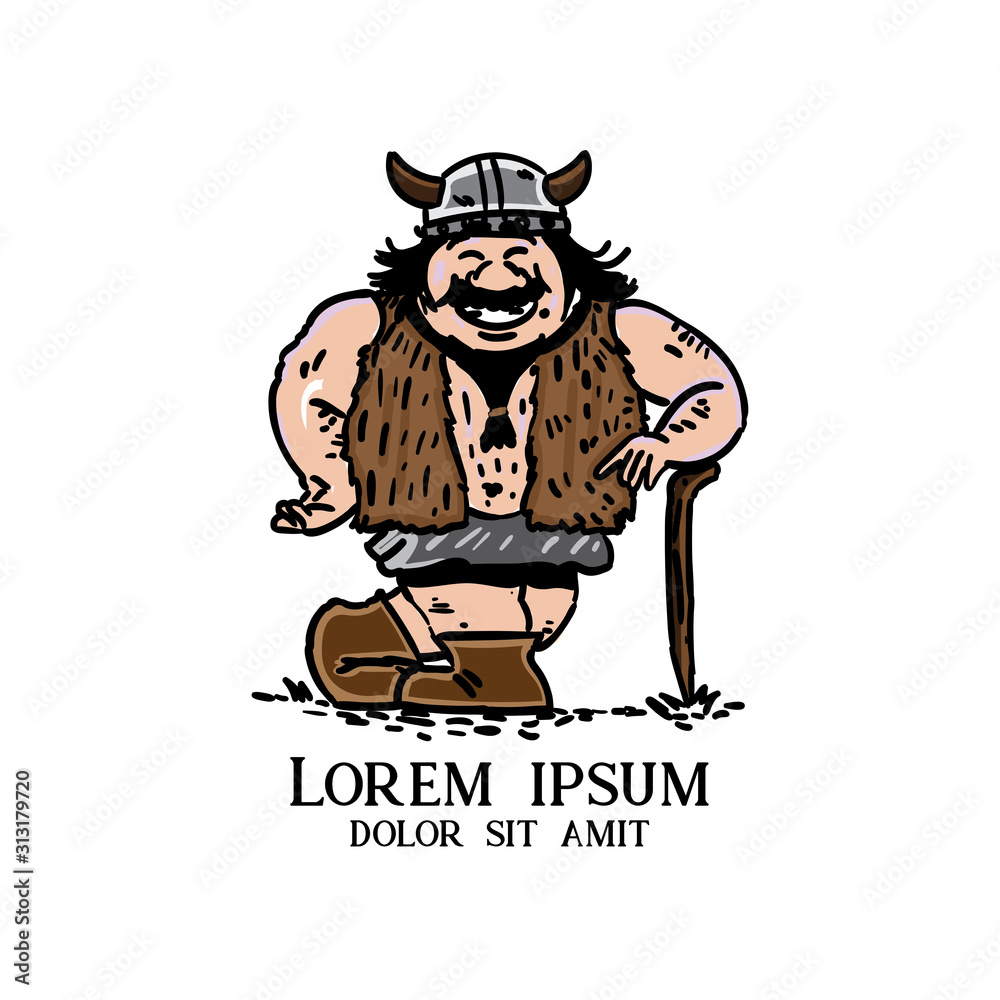 viking cartoon character, viking mascot character, barbarian logo ...