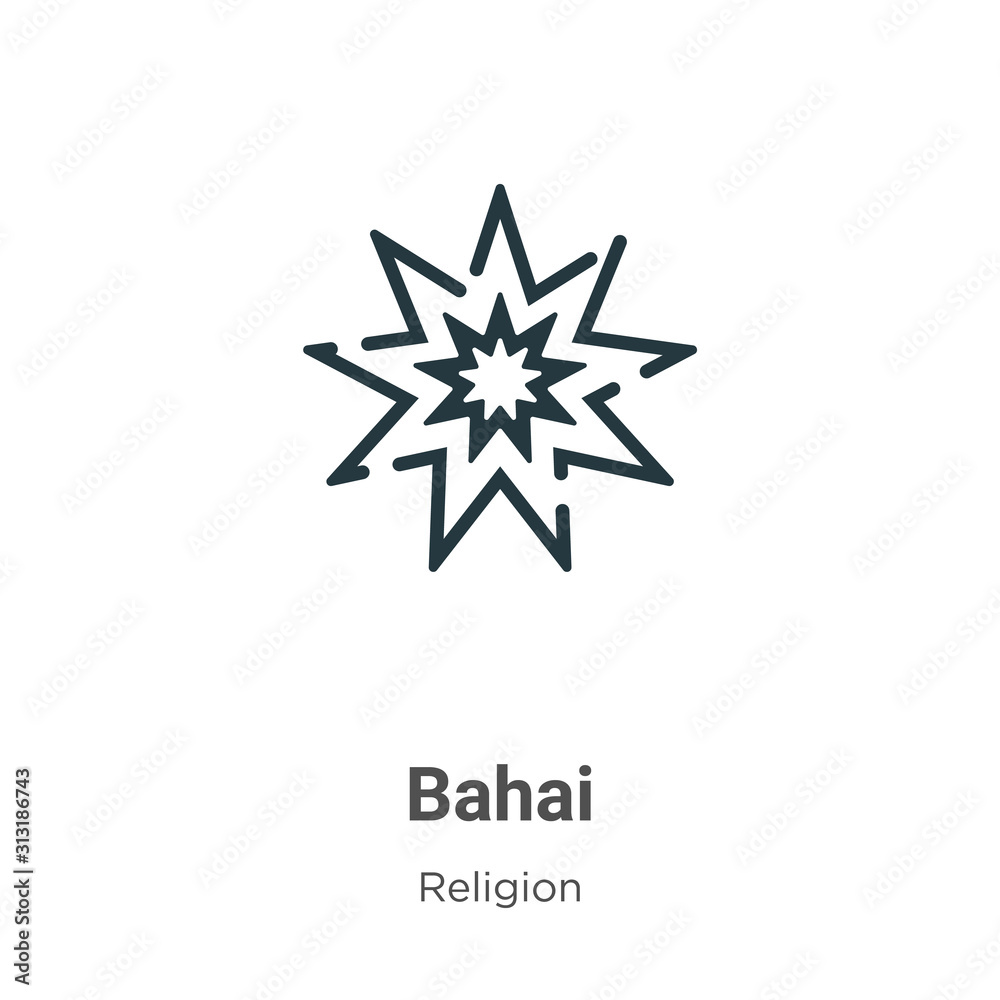 Bahai glyph icon vector on white background. Flat vector bahai icon ...