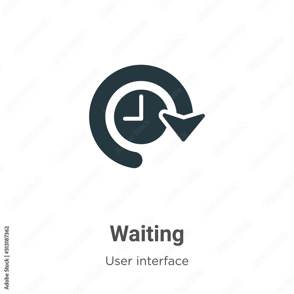 Waiting glyph icon vector on white background. Flat vector waiting icon ...