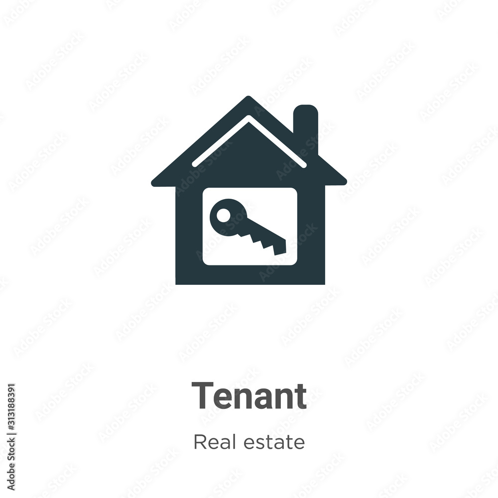 Tenant glyph icon vector on white background. Flat vector tenant icon ...