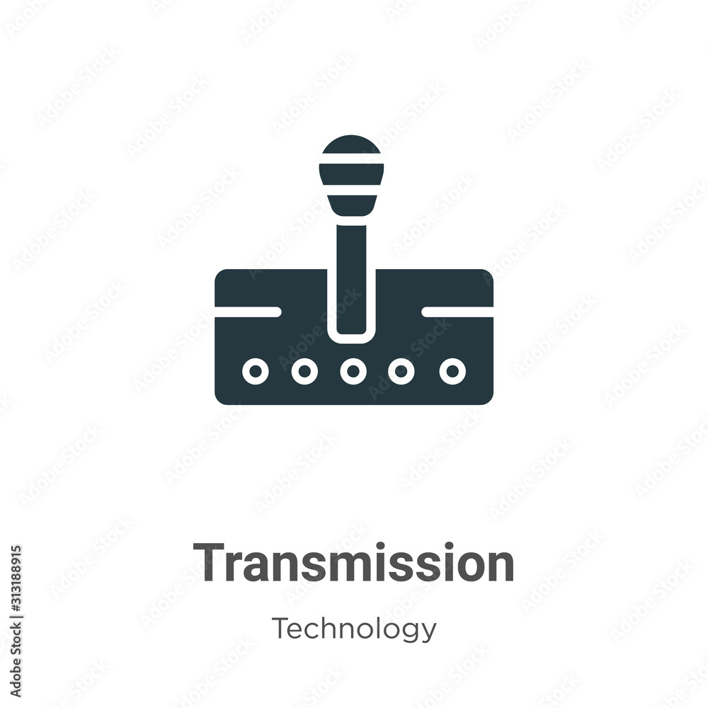 Transmission glyph icon vector on white background. Flat vector ...