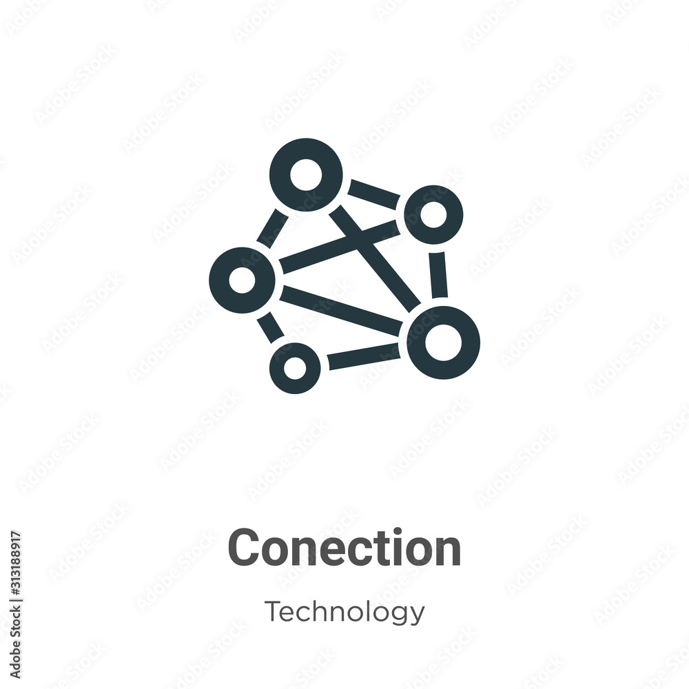 Conection glyph icon vector on white background. Flat vector conection ...