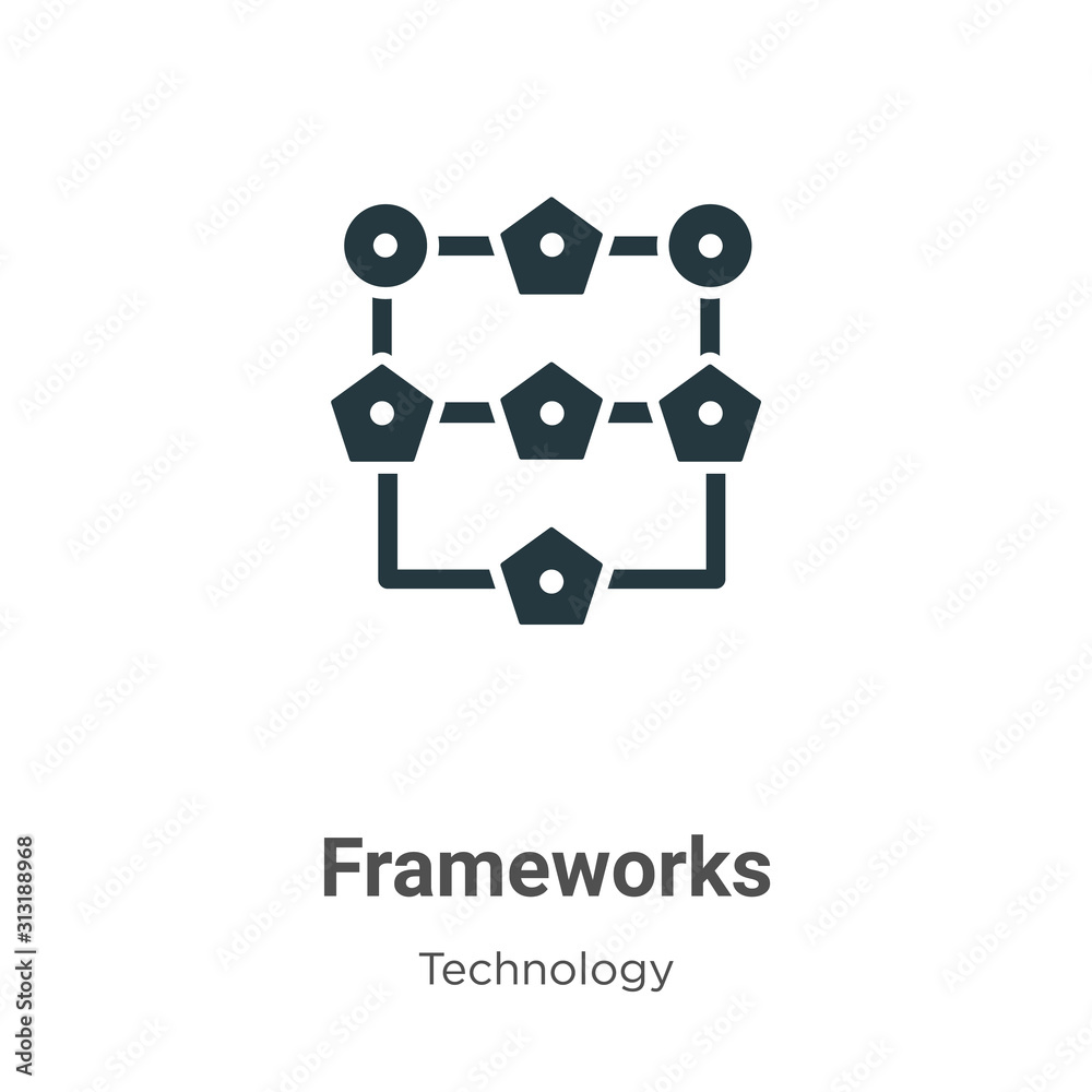 Vecteur Stock Frameworks glyph icon vector on white background. Flat ...