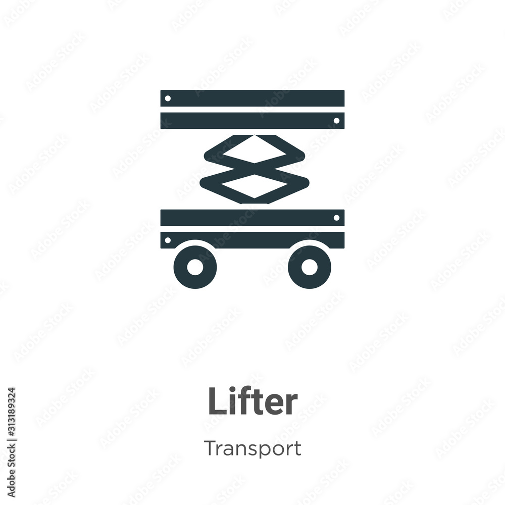 Lifter glyph icon vector on white background. Flat vector lifter icon ...