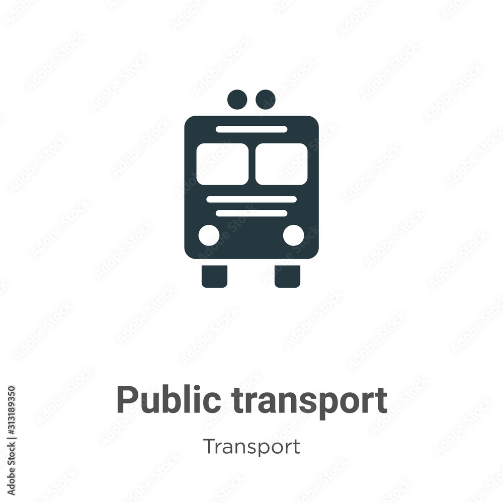 Public transport glyph icon vector on white background. Flat vector ...