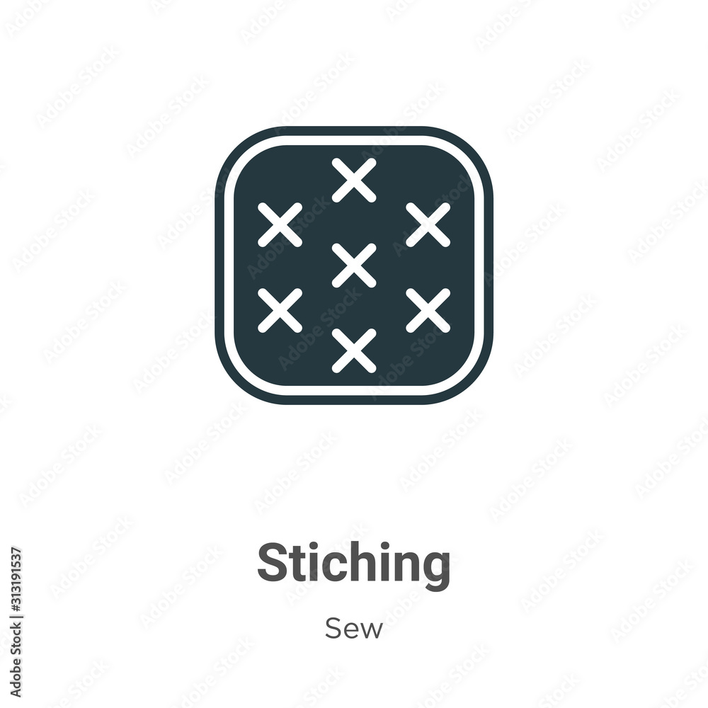 Vecteur Stock Stiching glyph icon vector on white background. Flat ...
