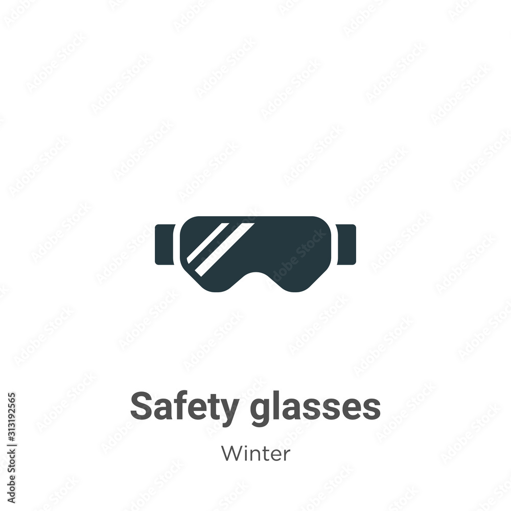 Safety glasses glyph icon vector on white background. Flat vector ...