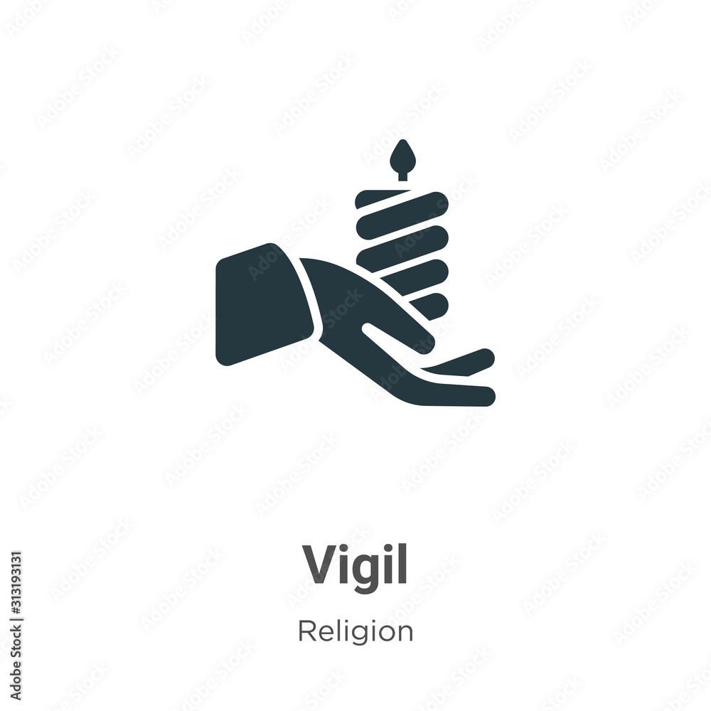 Vigil glyph icon vector on white background. Flat vector vigil icon ...