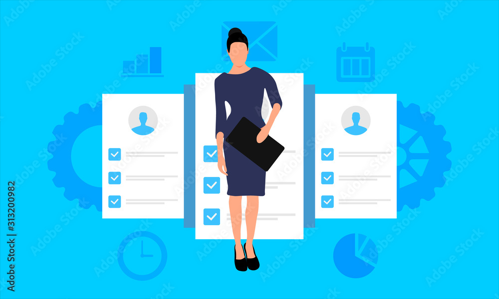 Employee Progress Report. Business planning and analytics. Flat design ...