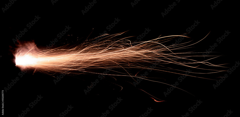 the texture of a shot from a firearm on a black background, the output ...