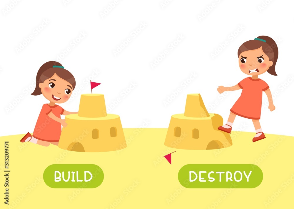 English language educational flash card vector template. Word card with ...