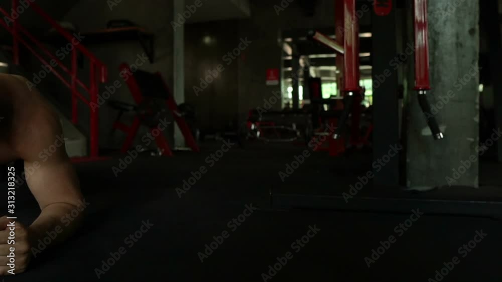 Male bodybuilder lift up dumbbell in the gym, Asian man are Create ...